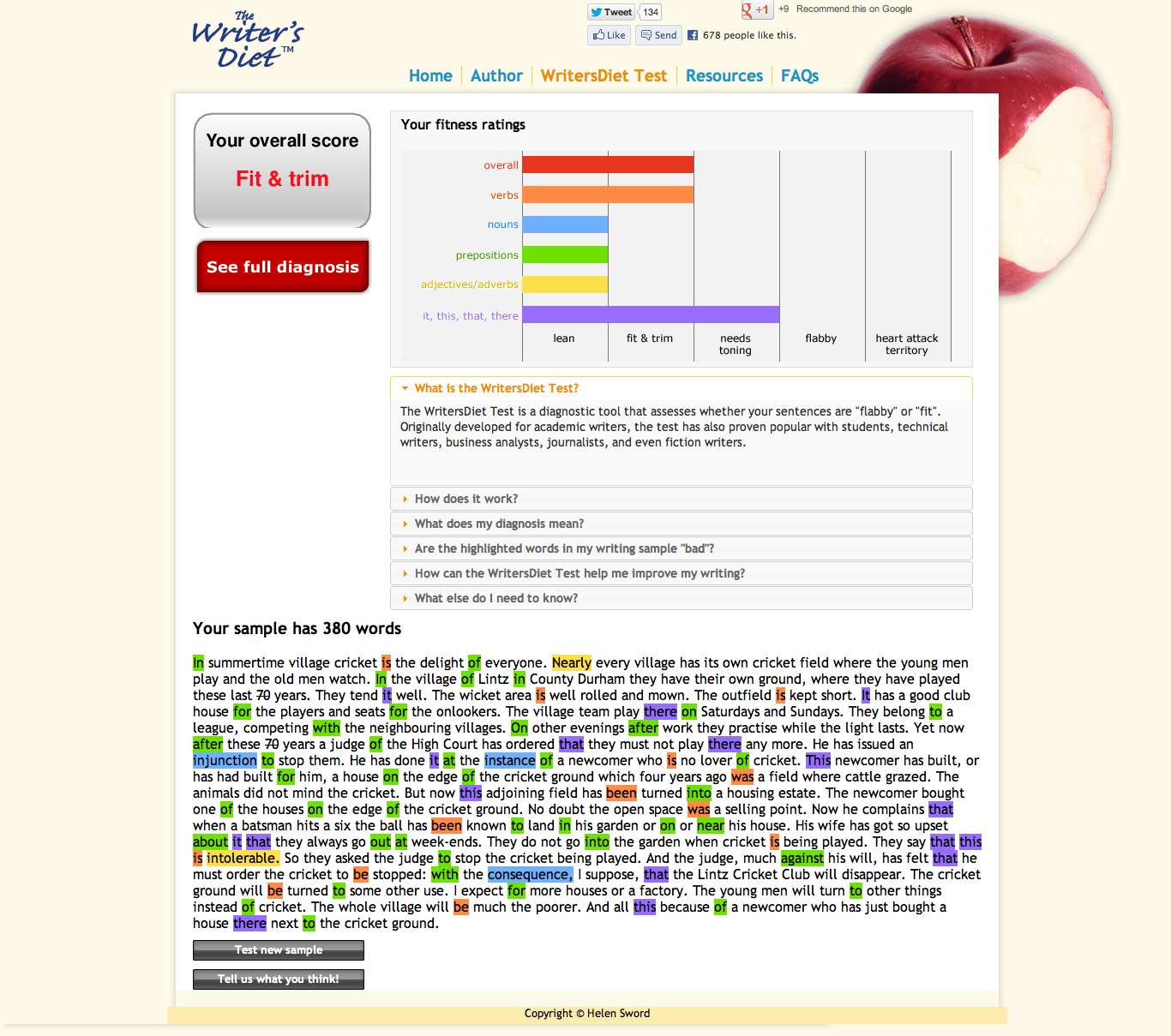 The Writer’s Diet test | From Words to Deeds: translation & the law